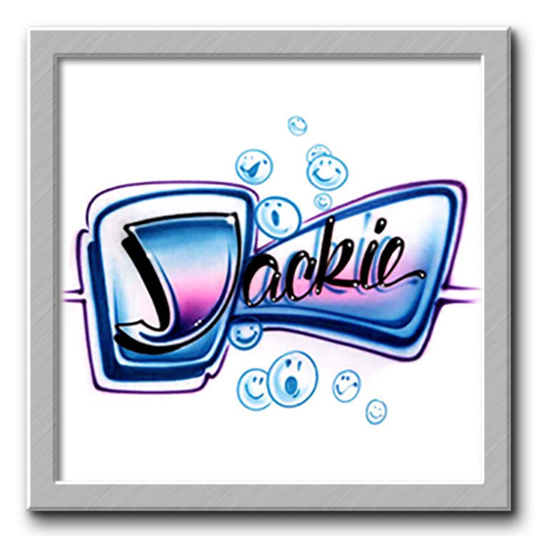 Block Name W/ Bubbles Design * Airbrushed T-shirt * Your Name * You ...