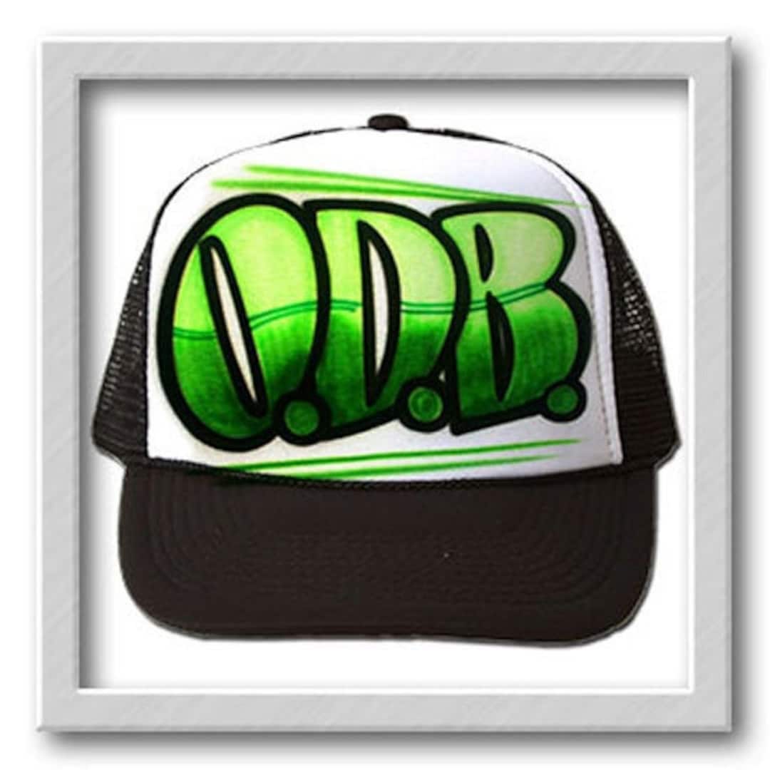 Airbrushed Trucker Hat * Block Letters * Initials - Etsy