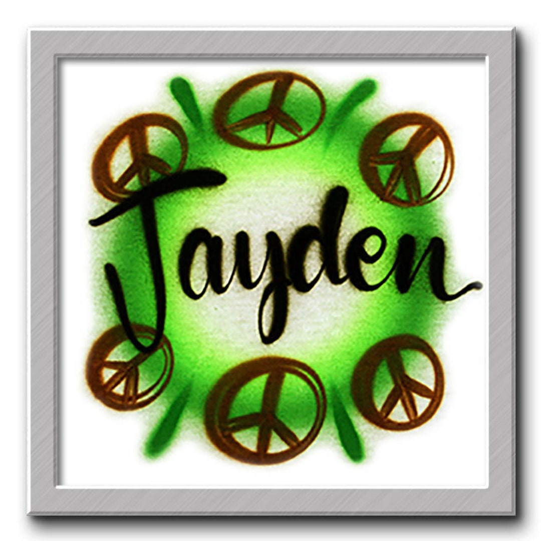 Airbrush T-shirt - Peace - Airbrushed T-shirt - Name - Word - Novelty ...