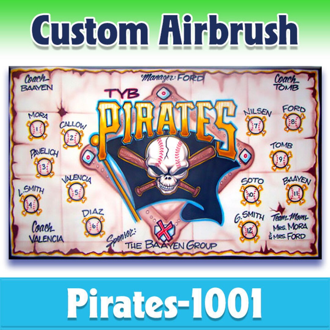 Baseball Banner - Pirates - Airbrush Team Banner - Etsy