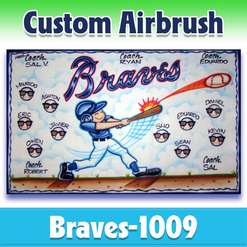 Baseball Banner Braves Airbrush Team Banner - Etsy