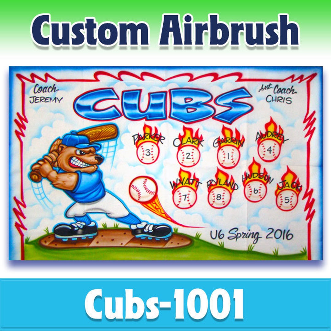 Baseball Banner - Cubs - Airbrush Team Banner - Etsy