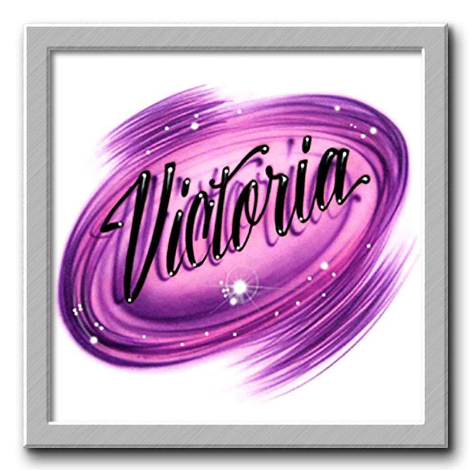 Galaxy Swirl Name Design Airbrushed T-shirt Your Name | Etsy