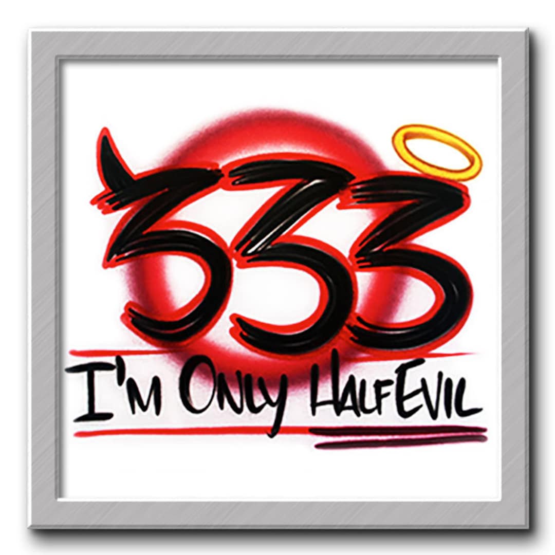 Airbrushed "i'm Only Half Evil" Design Custom T-shirt * Your Name * You ...