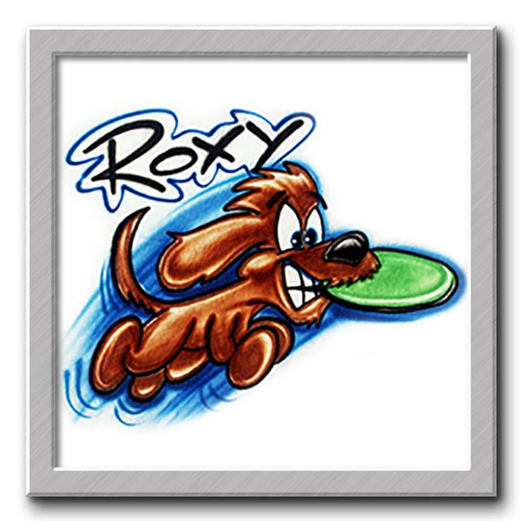 Airbrush T-shirt Frisbee Dog Name Personalized Custom - Etsy