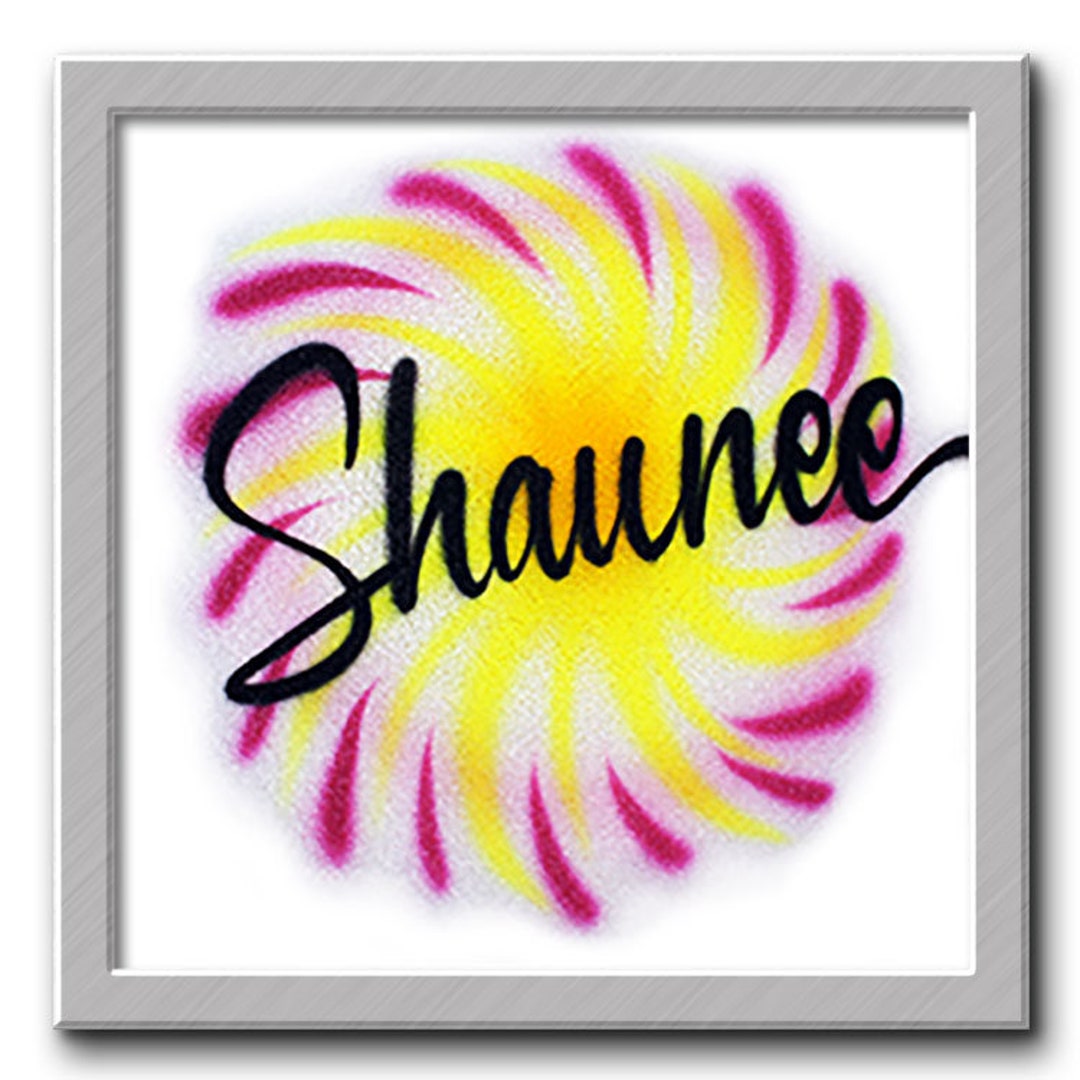 Airbrushed T-shirt * Script Name Design * You Choose Color - Etsy