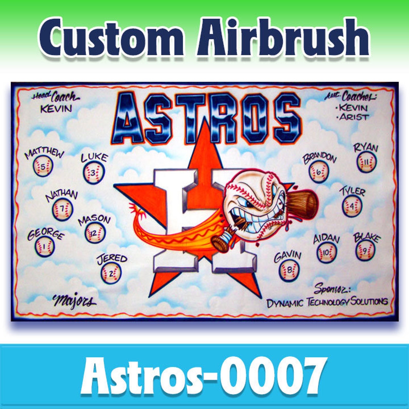 Baseball Banner Astros Airbrush Team Banner | Etsy