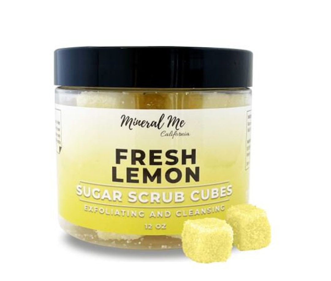 Body Scrub Exfoliator 12oz FRESH LEMON Sugar Scrub Cubes W/mango Butter ...