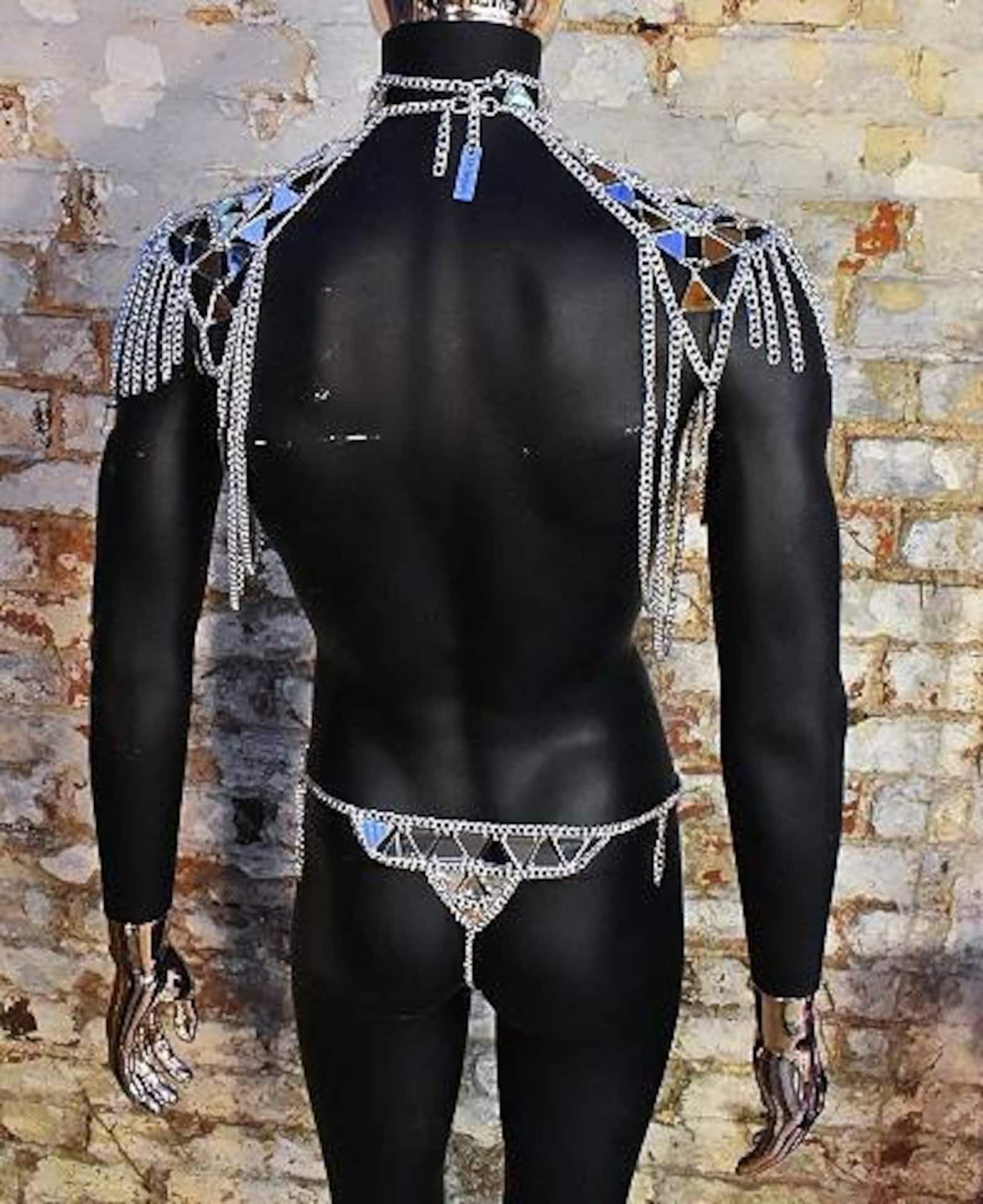 Male Mens Chain Thong Jock Strap. Crystal Shinny Jock Unique - Etsy