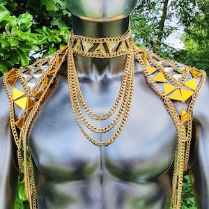 Chain Harness Rave Festival- the Emperor Burning Man Shoulder Piece ...