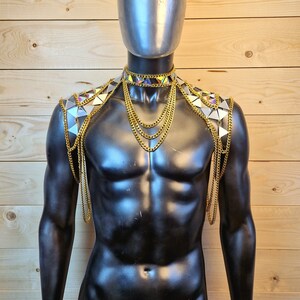 The Emperor Chain Harness. Burning Man Shoulder Piece , Festival Outfit ...