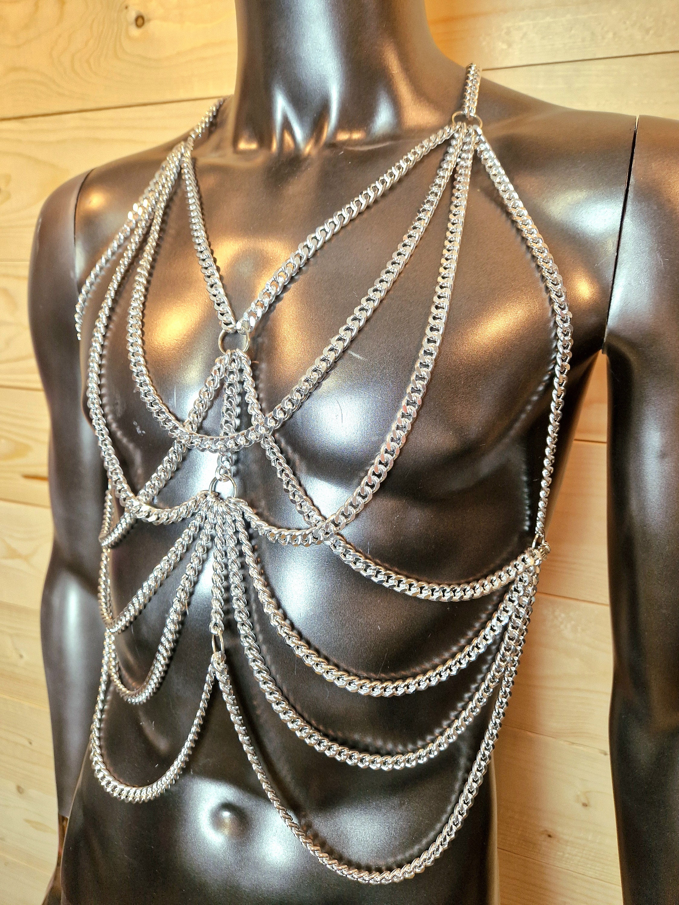 Male Body Chain Harness. - Etsy