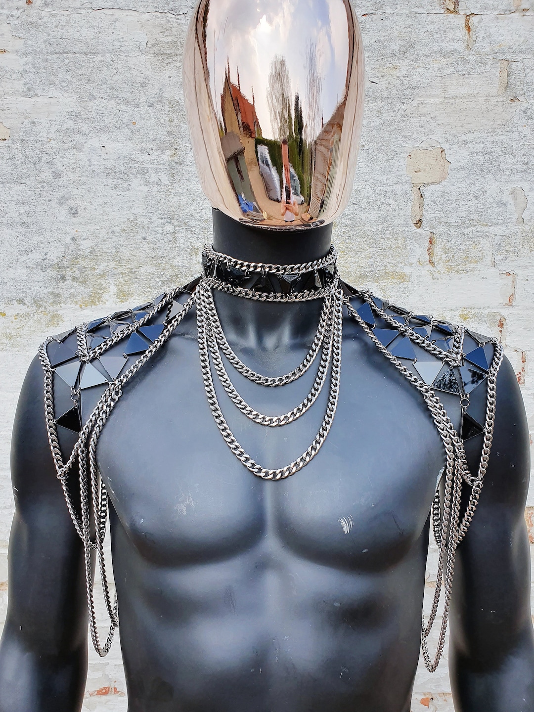 Chain Harness Rave Festival- the Emperor Burning Man Shoulder Piece ...