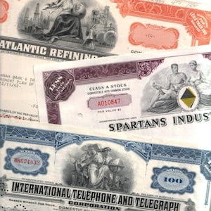 50 Diff Beautifully Engraved VINTAGE AMERICAN STOCKS Including Many Big ...