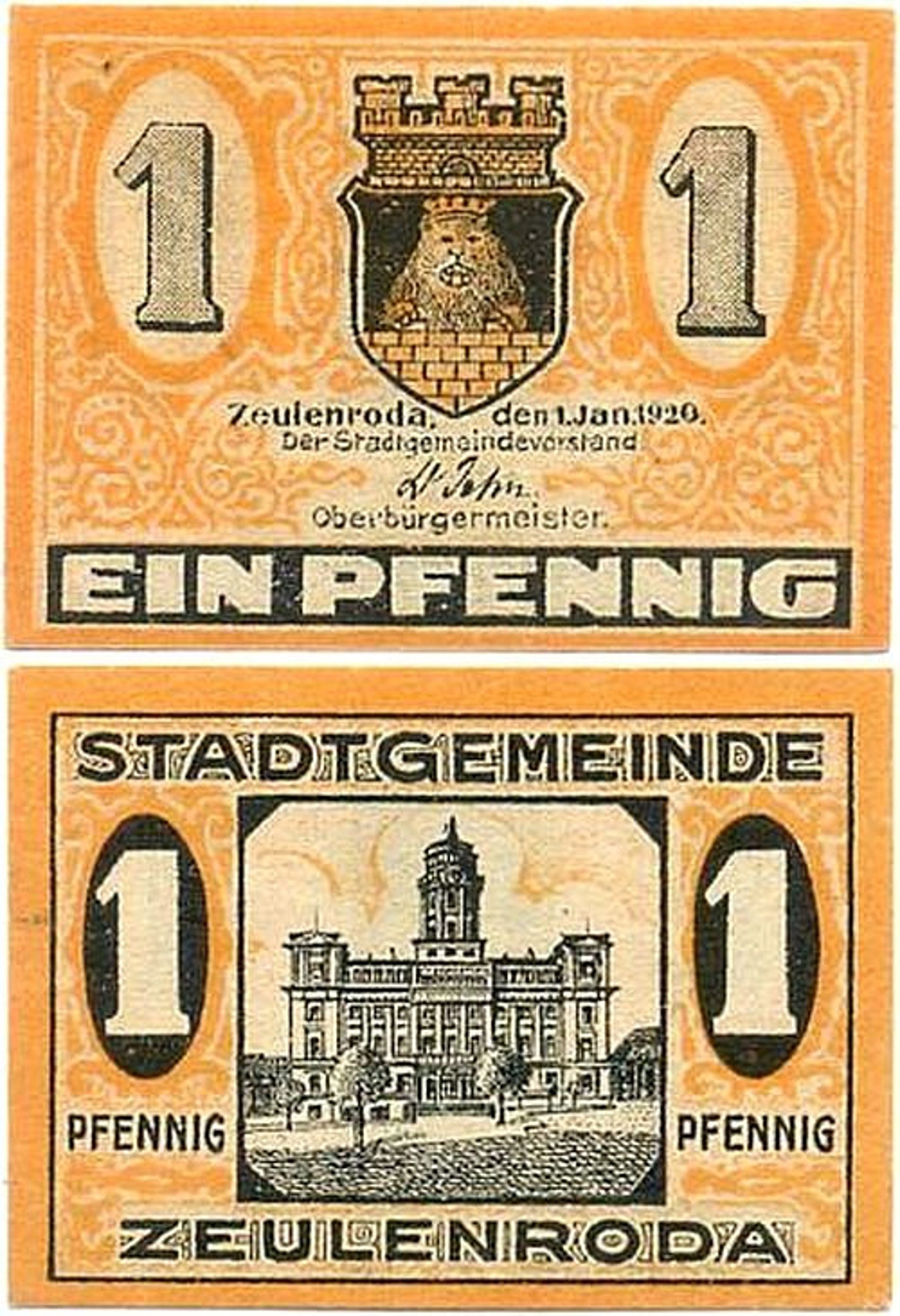 Rare Original 1921 German Notgeld Currency Pair W SINGING HAMSTER KING ...