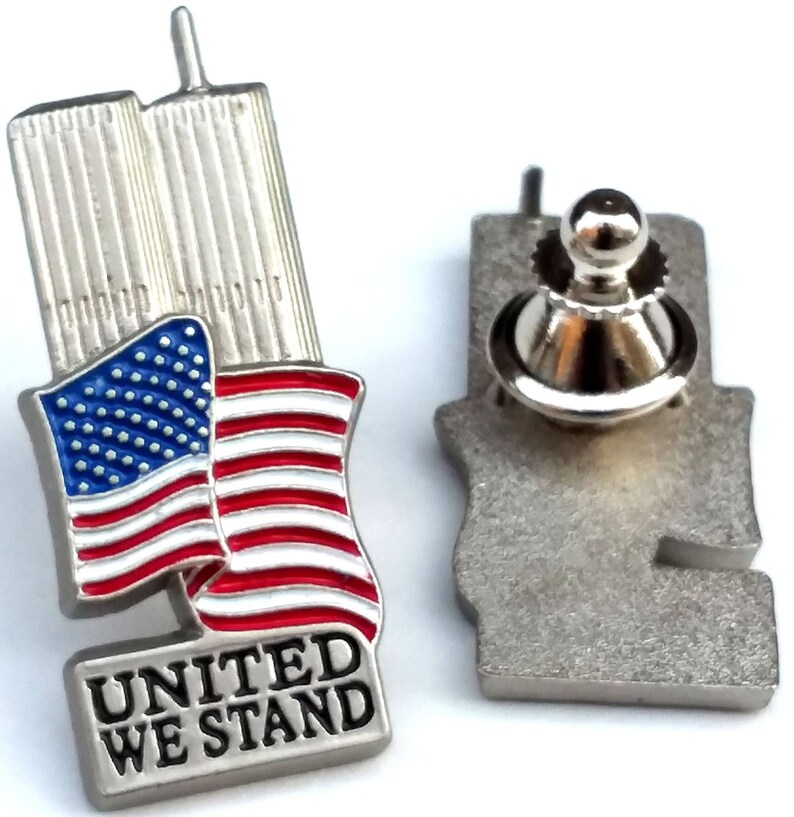 Pair of Fine Handcrafted Multicolor Pewter 9-11-2001 UNITED WE STAND ...