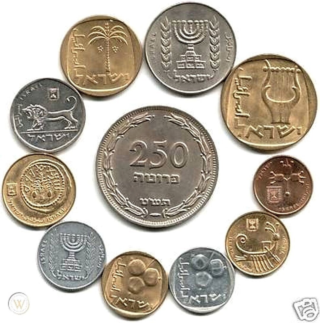 12 Different BEAUTIFUL COINS of ISRAEL Including Very Rare Jumbo 1949 ...