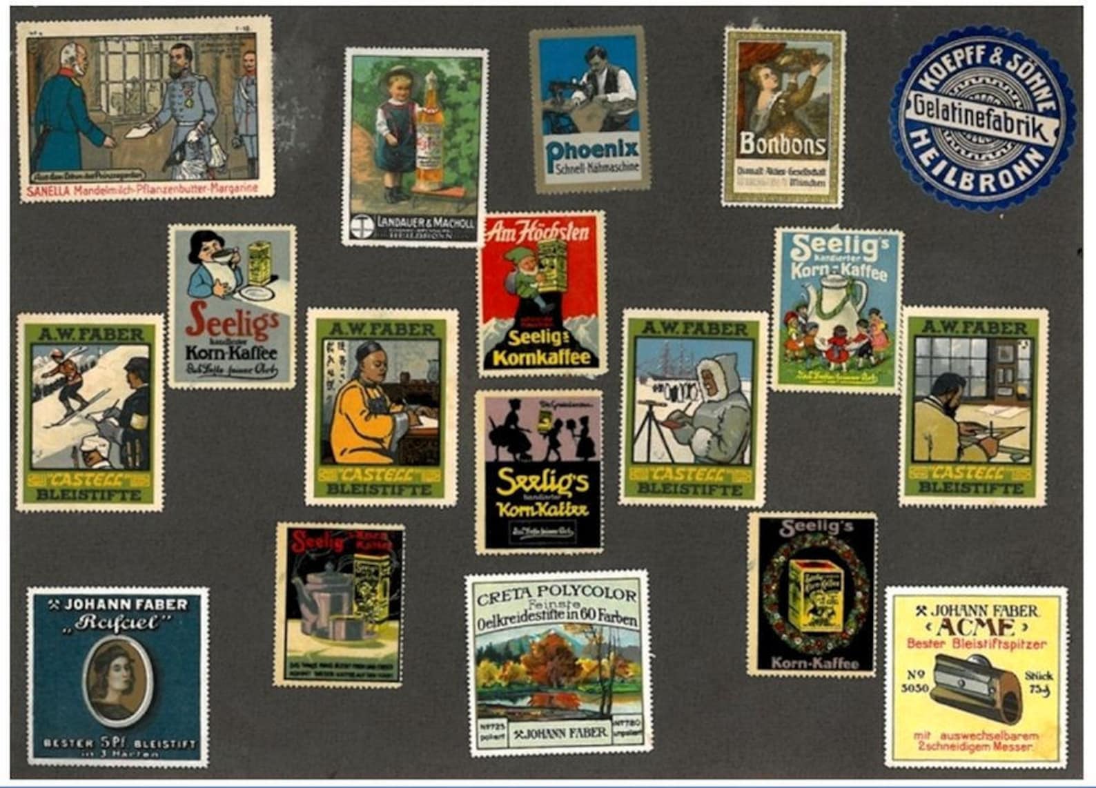 10 Different Delightful VINTAGE POSTER STAMPS Ca 1910's All Original ...
