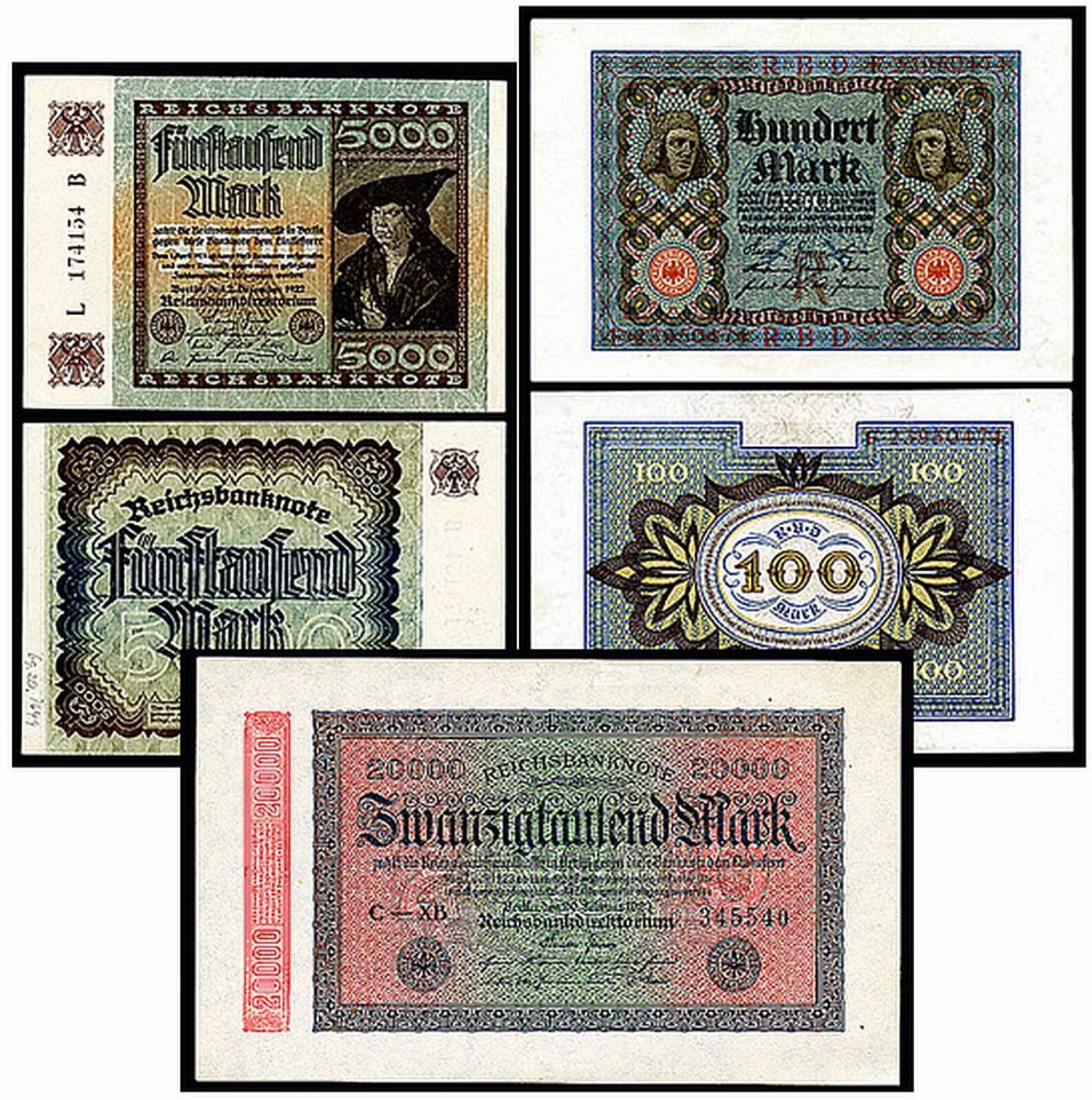 3 Diff Beautifully Engraved Century Old GERMAN CURRENCY CLASSICS in ...