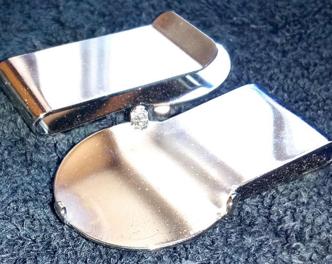 BLANK Stainless Steel Large Money Clip W. Coin Bezel to Fit US Silver ...