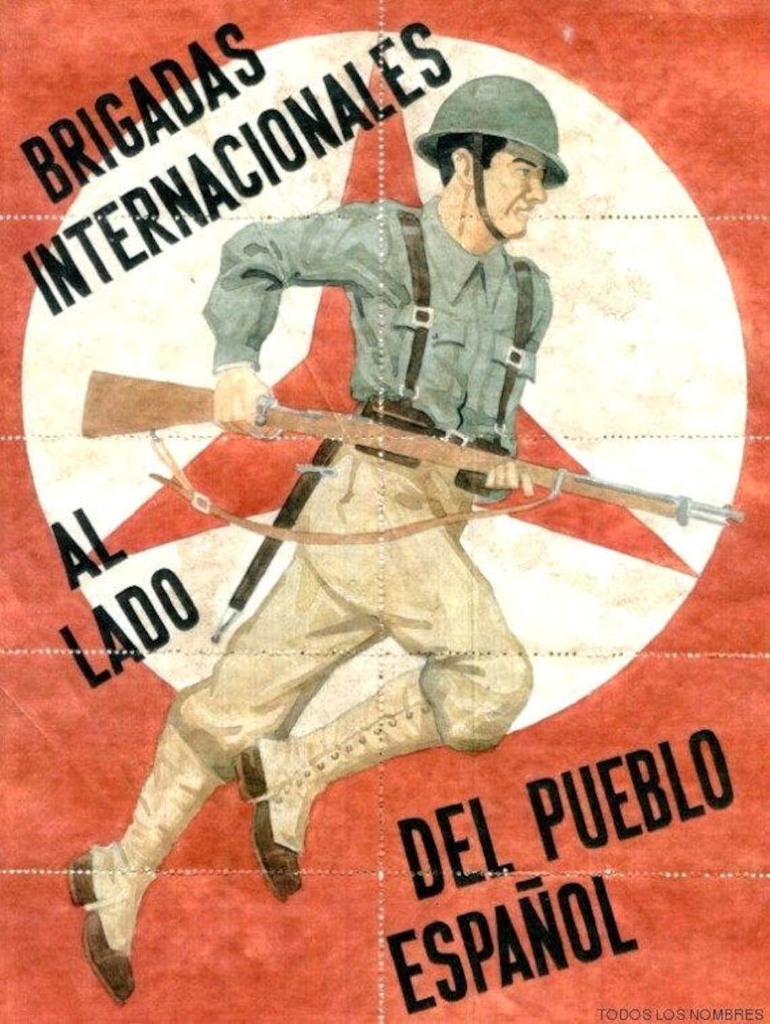 Vintage INTERNATIONAL BRIGADE POSTER (spanish Civil War) W Charging ...