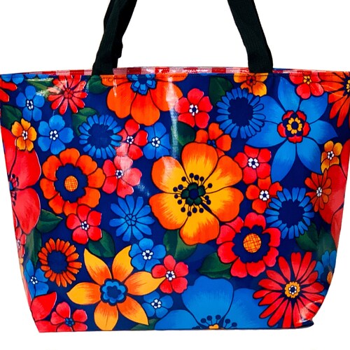 Oilcloth Beach Bag Large Waterproof and Wipeable Beach Tote - Etsy