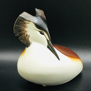 Paul Hoff Large Ceramic Bird Figurine of a Great Crested Grebe ...
