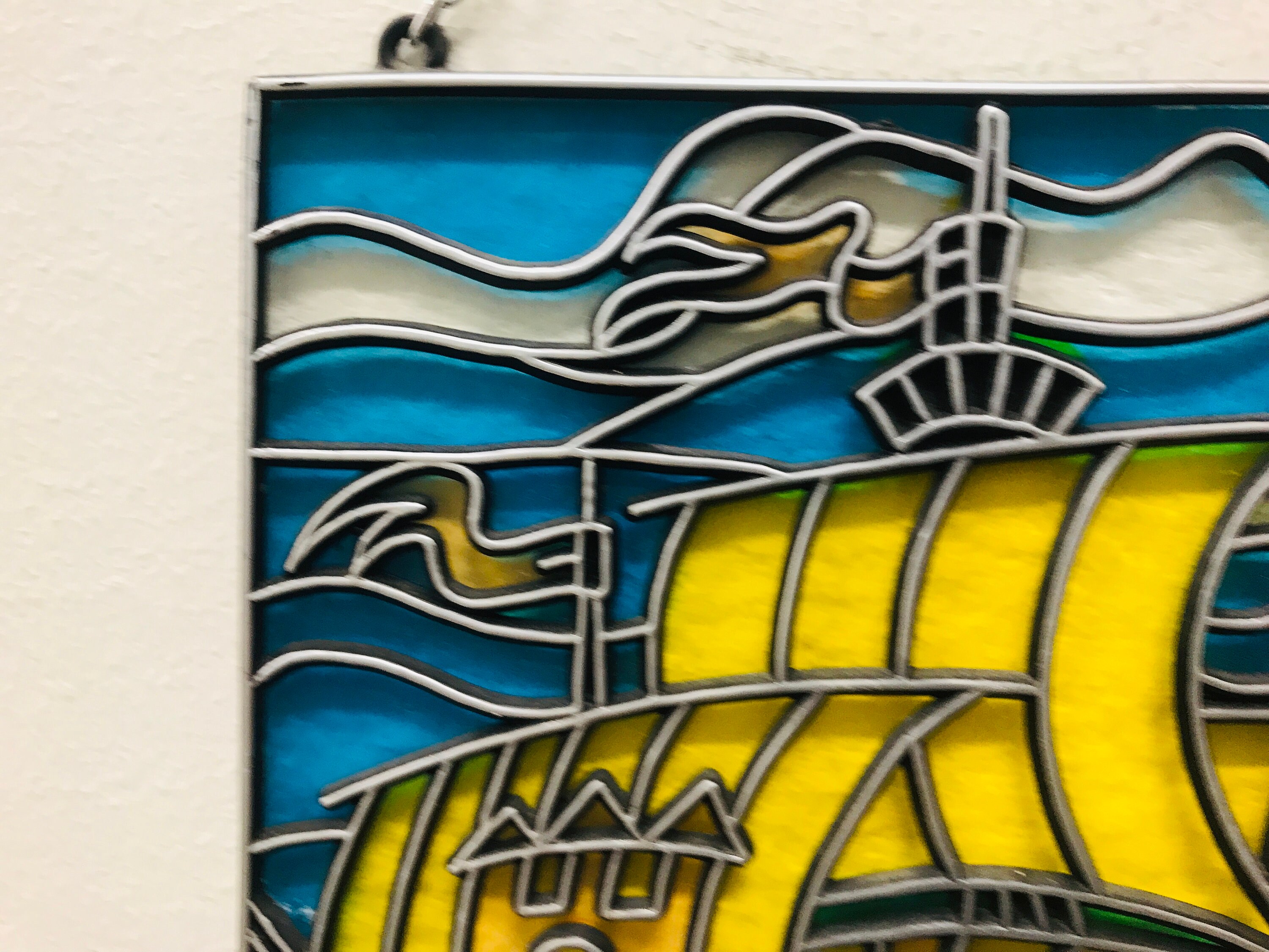 Vintage Stained Glass Galleon Ship Suncatcher With Metal Frame - Etsy