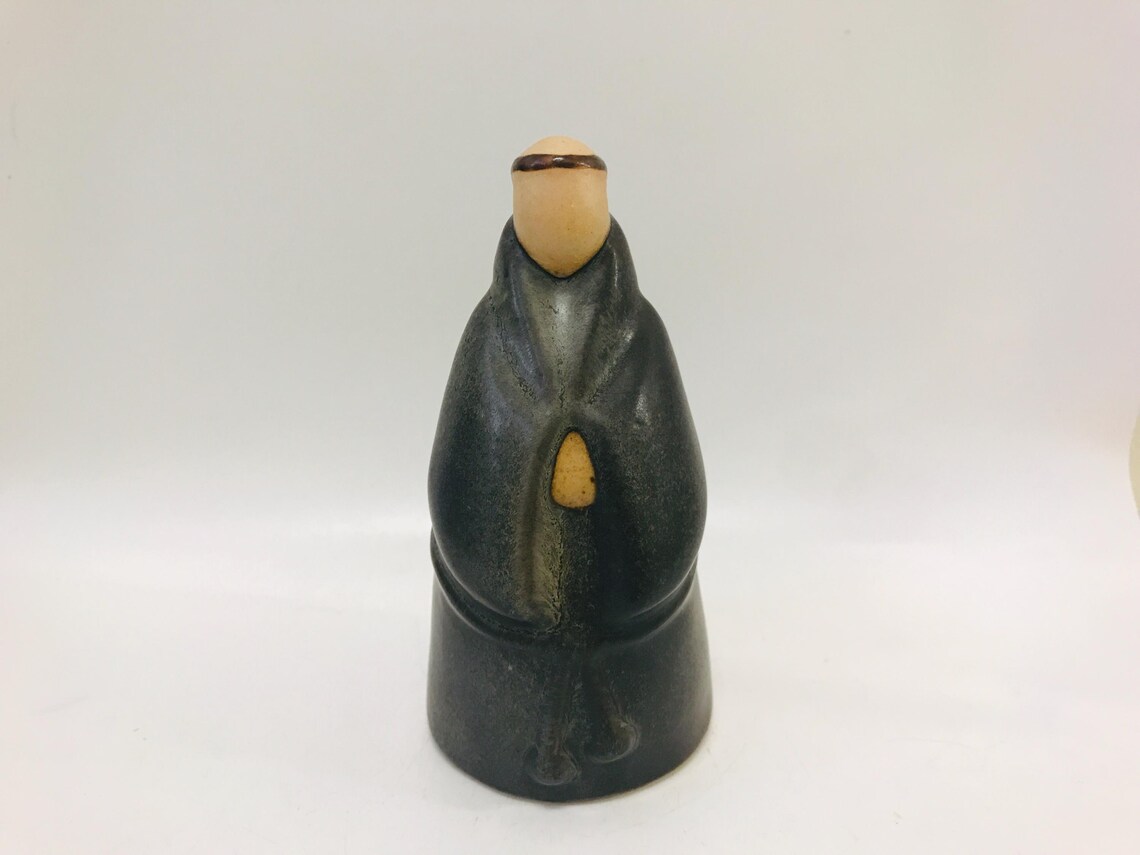 Vintage Ceramic Monk Figurine, Stylized Stoneware Sculpture, Swedish ...