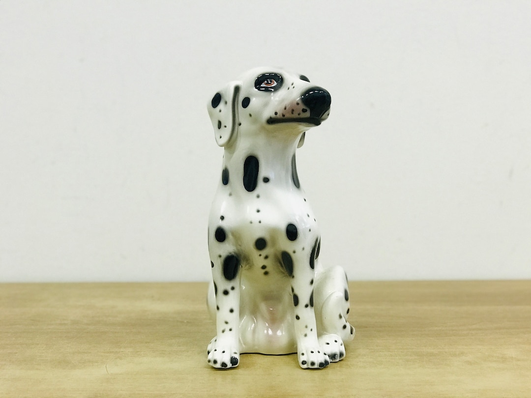 Vintage Ceramic Dalmatian Puppy Statue, Large Painted Terracotta ...