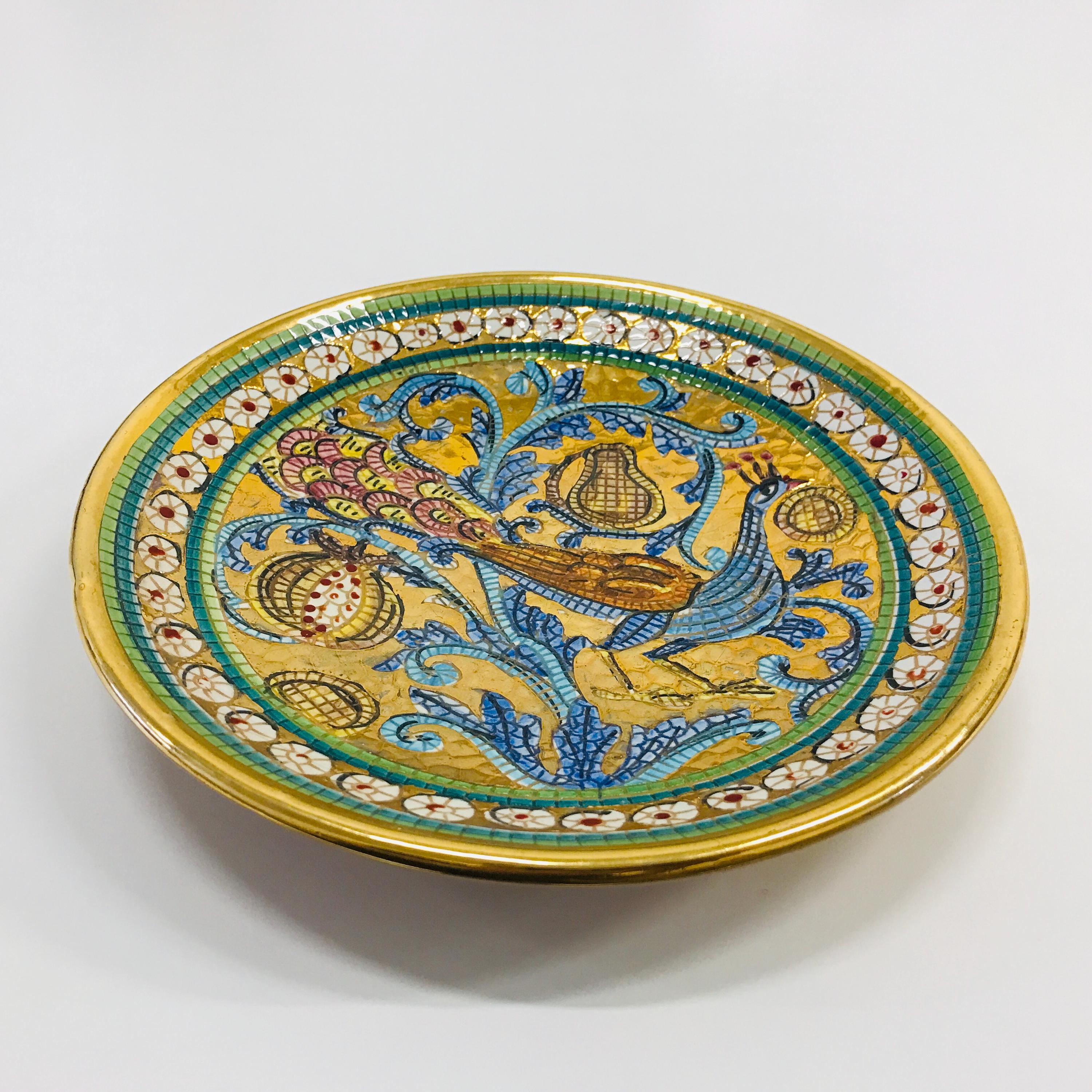 Mario Sambuco, Italian Byzantine Style Mosaic Majolica Ceramic Plate ...