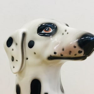 Vintage Ceramic Dalmatian Puppy Statue, Large Painted Terracotta ...