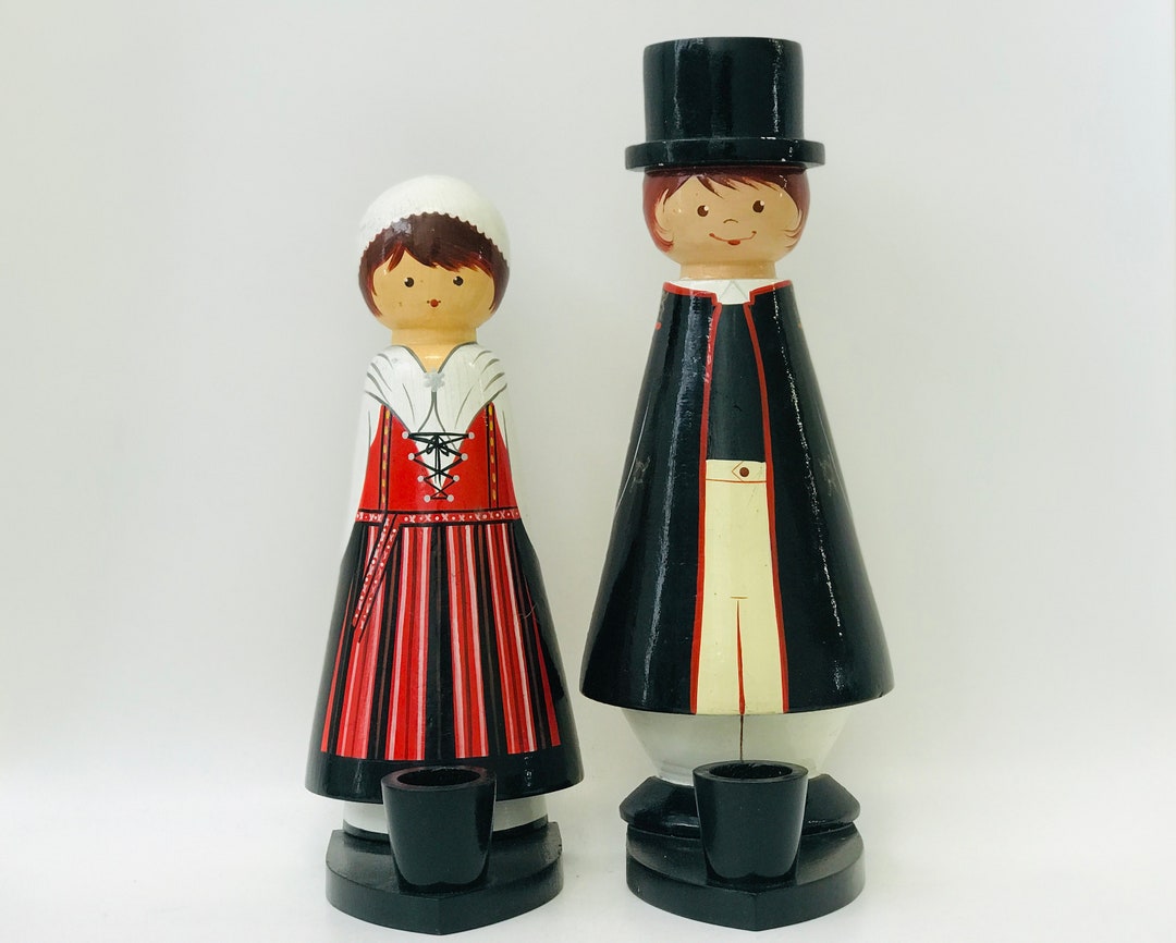 Swedish Folk Art Hand Made Wall Hanging Wood Candlestick Holders ...
