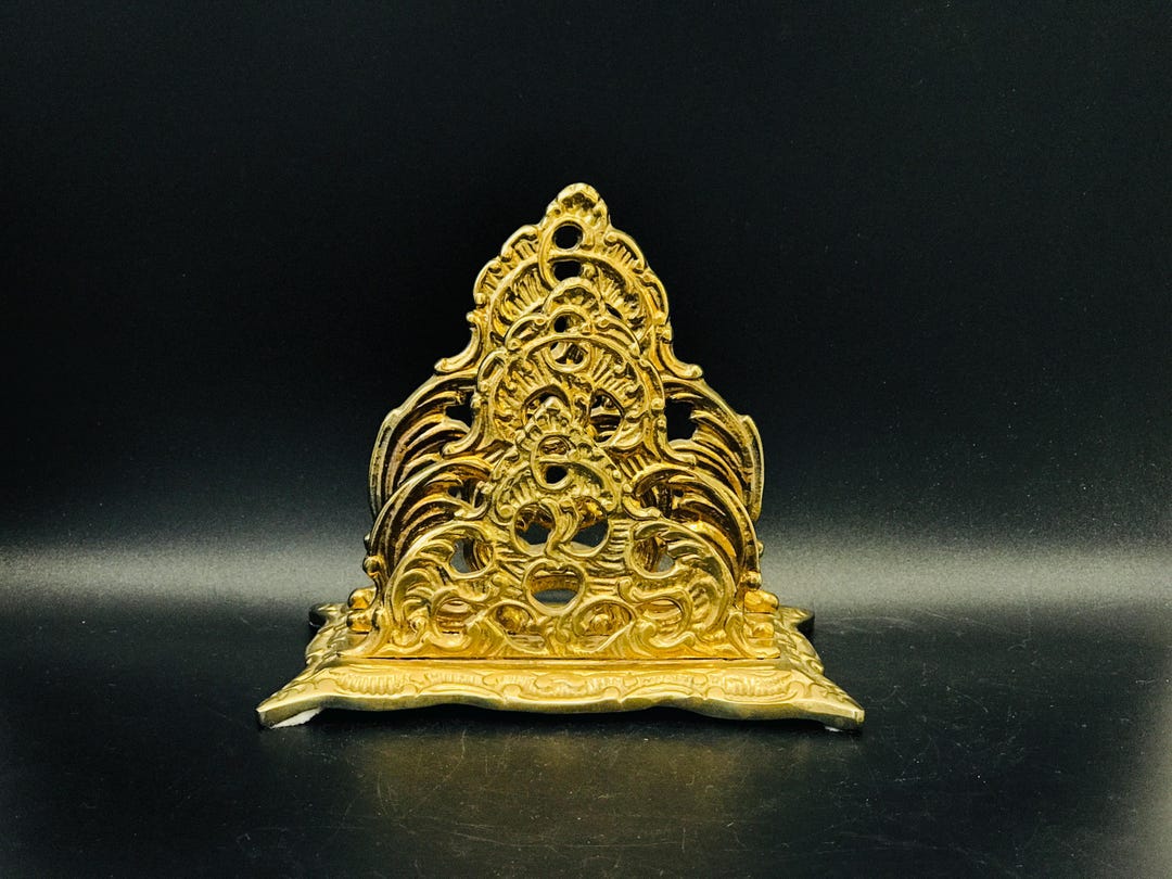 Ornate Brass Letter Stand, Antique Letter Holder, Lindstedt & Son Öland ...