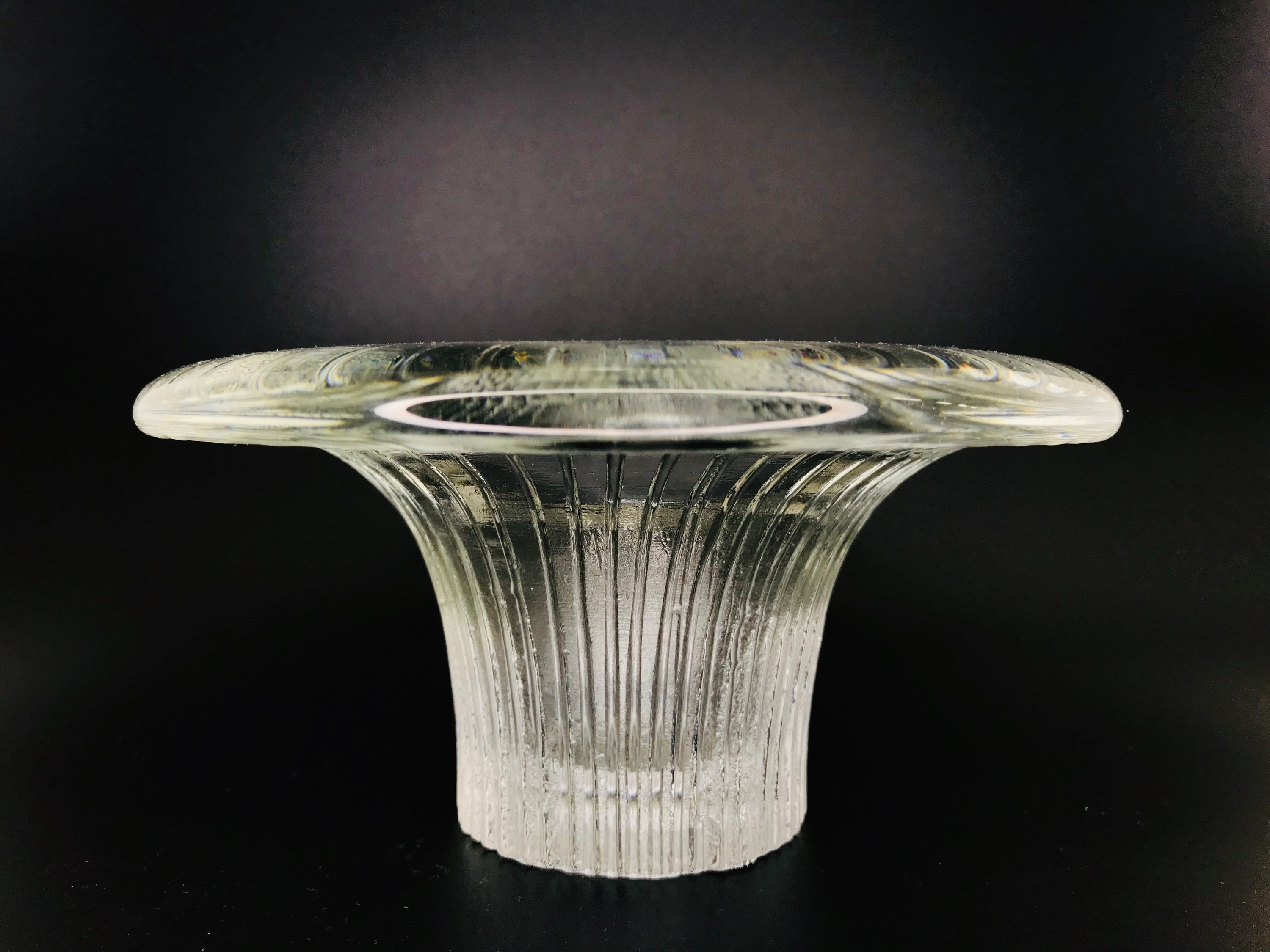 Mushroom Shape Glass Vase Pukeberg Flared Form Clear Glass - Etsy