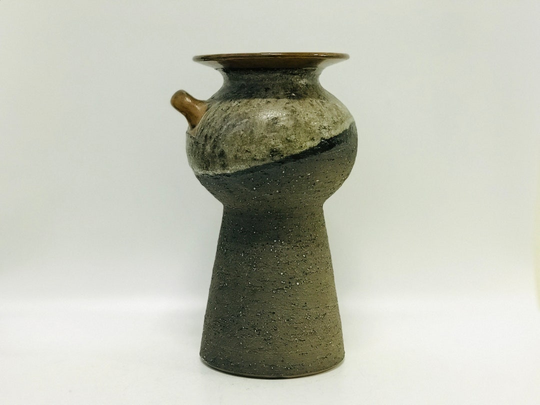 Mid Century Modern Asymmetric Stoneware Vase, Thomas Hellström, Swedish ...