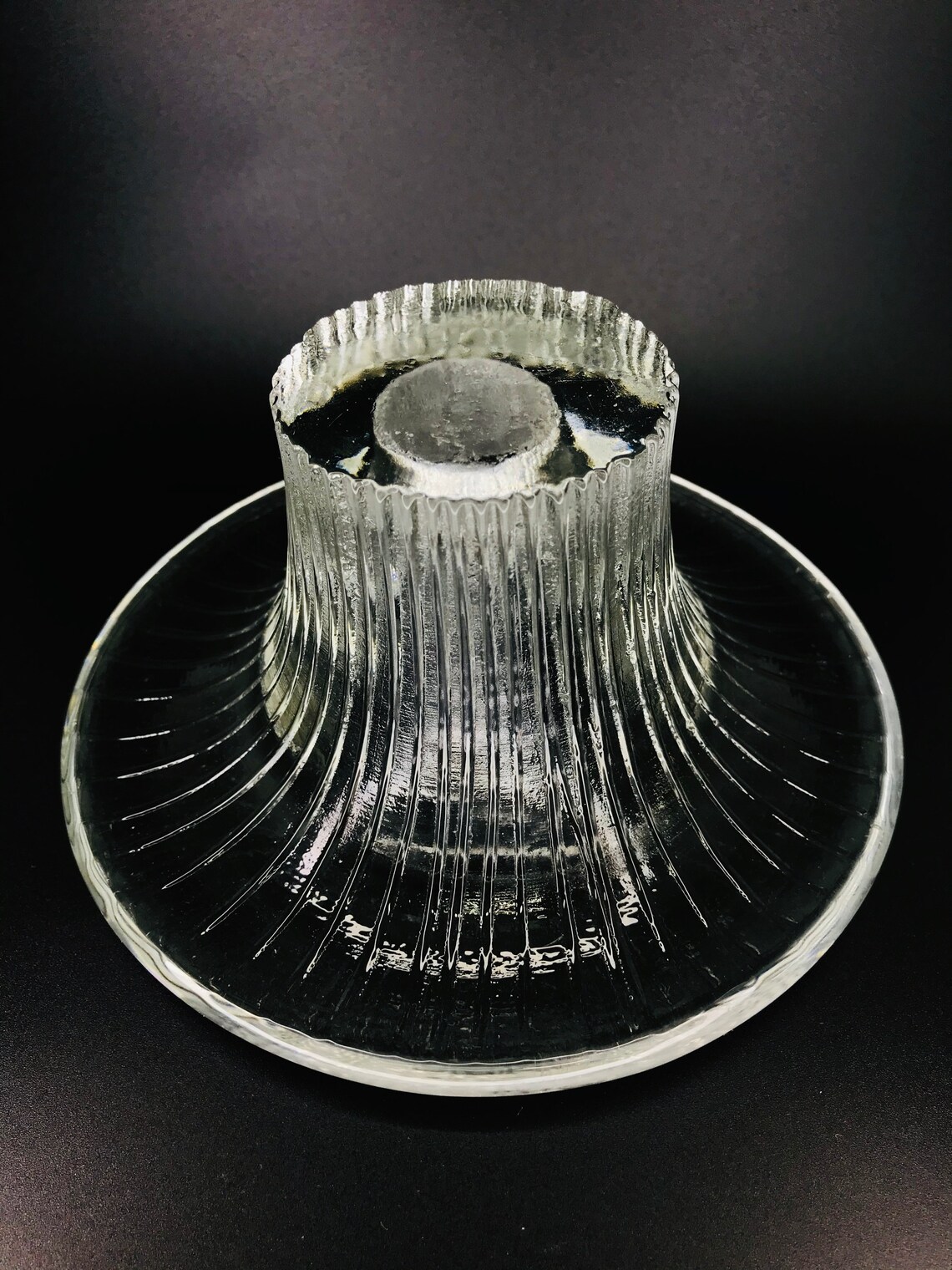 Mushroom Shape Glass Vase Pukeberg Flared Form Clear Glass - Etsy