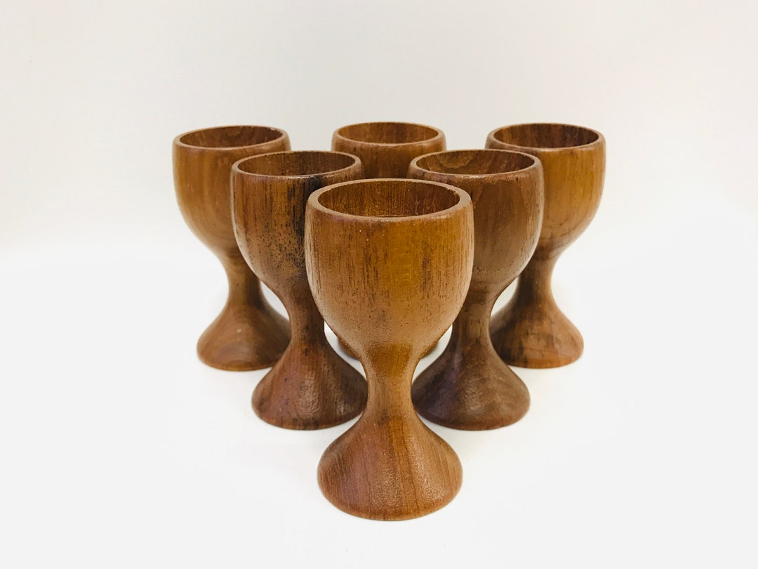 Karl Holmberg, Swedish Mid Century Modern Teak Egg Cup, Set of 6 ...