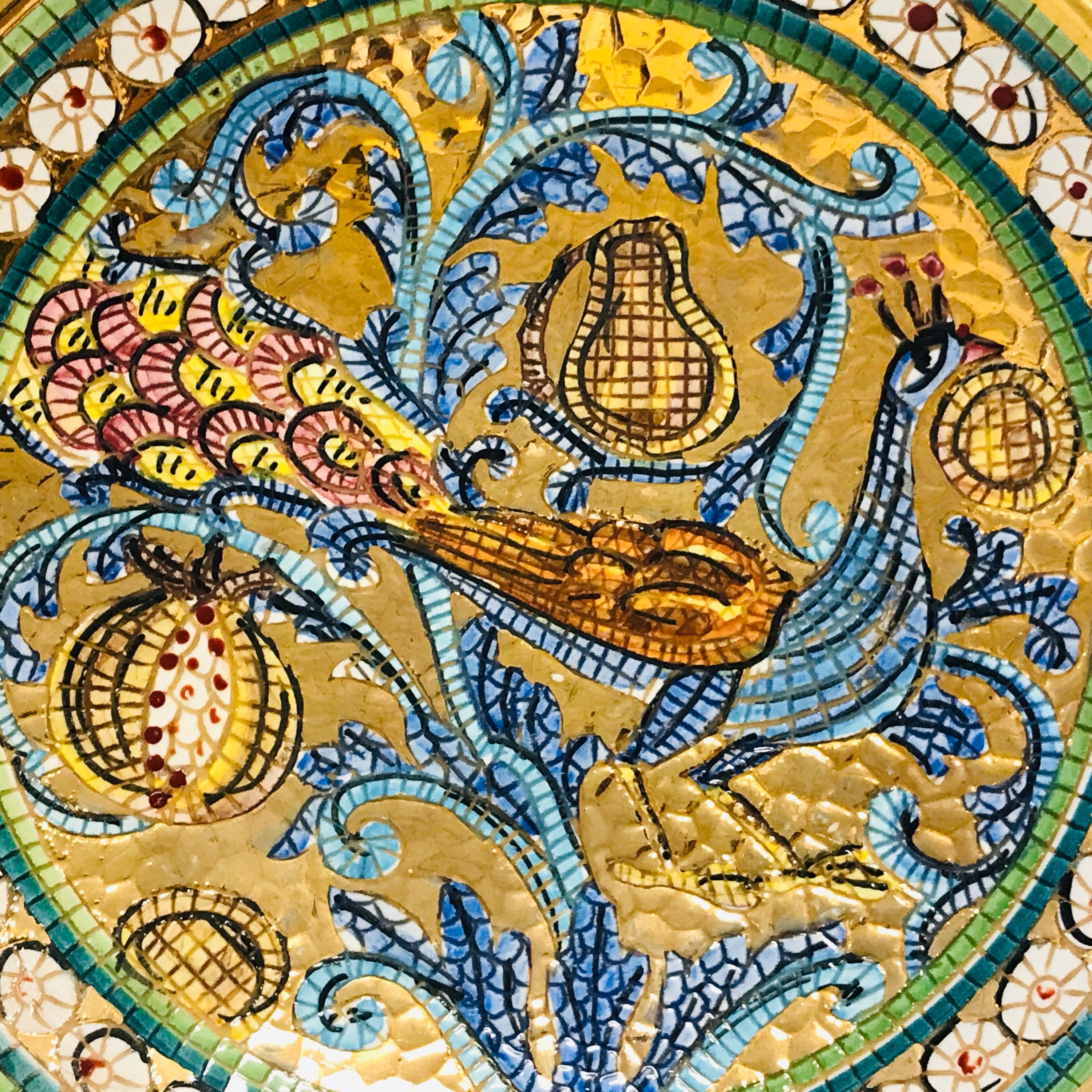 Mario Sambuco, Italian Byzantine Style Mosaic Majolica Ceramic Plate ...