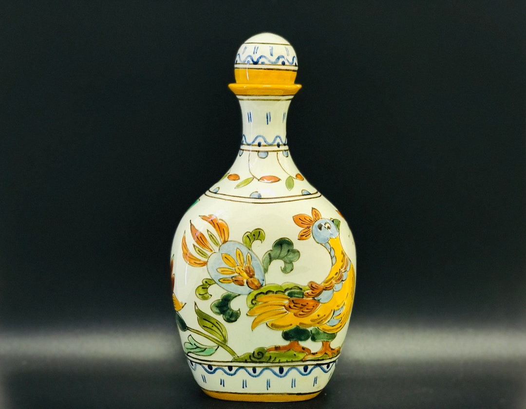 Vintage Dutch Ceramic Bottle With Original Stopper, Gouda Pottery With ...