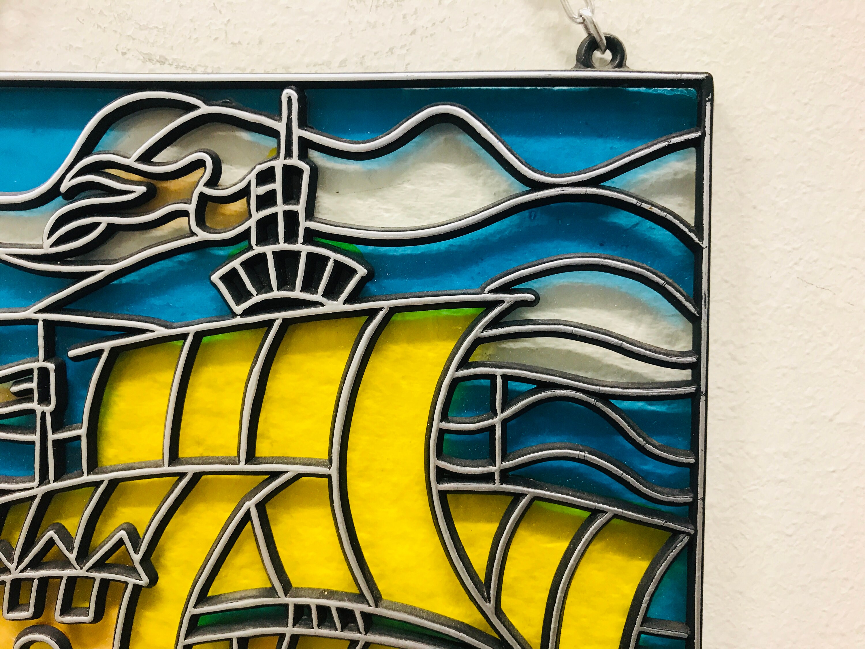 Vintage Stained Glass Galleon Ship Suncatcher With Metal Frame - Etsy