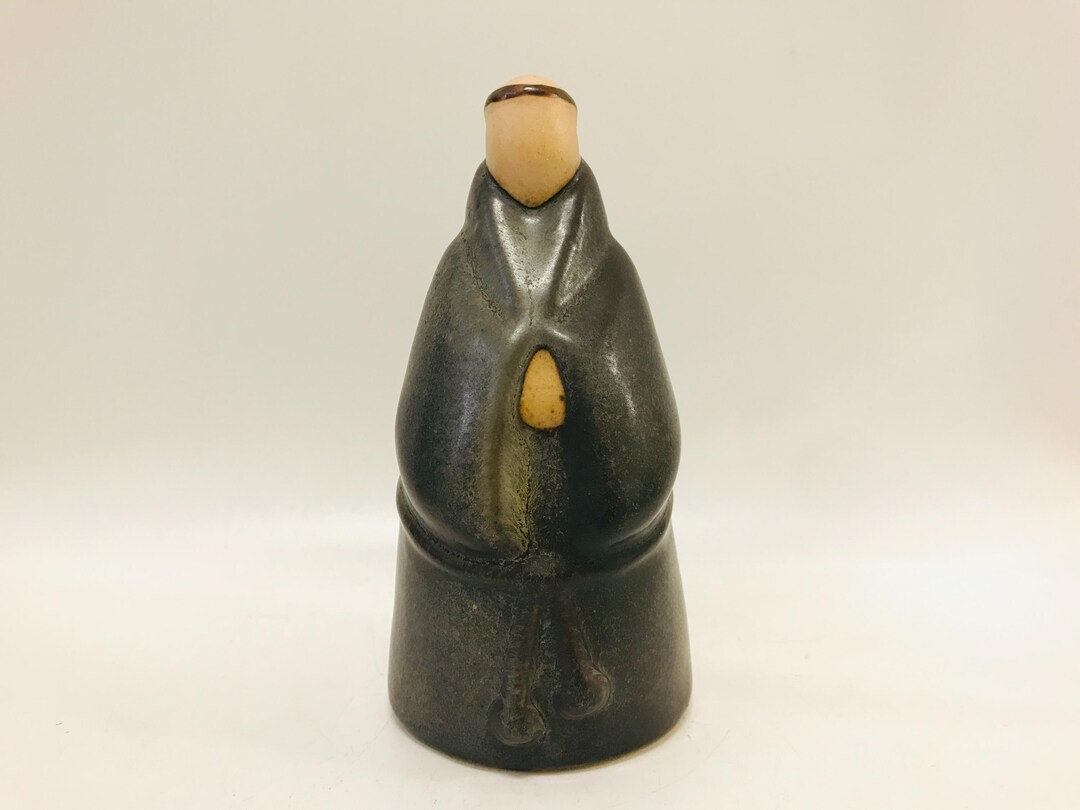 Vintage Ceramic Monk Figurine, Stylized Stoneware Sculpture, Swedish ...