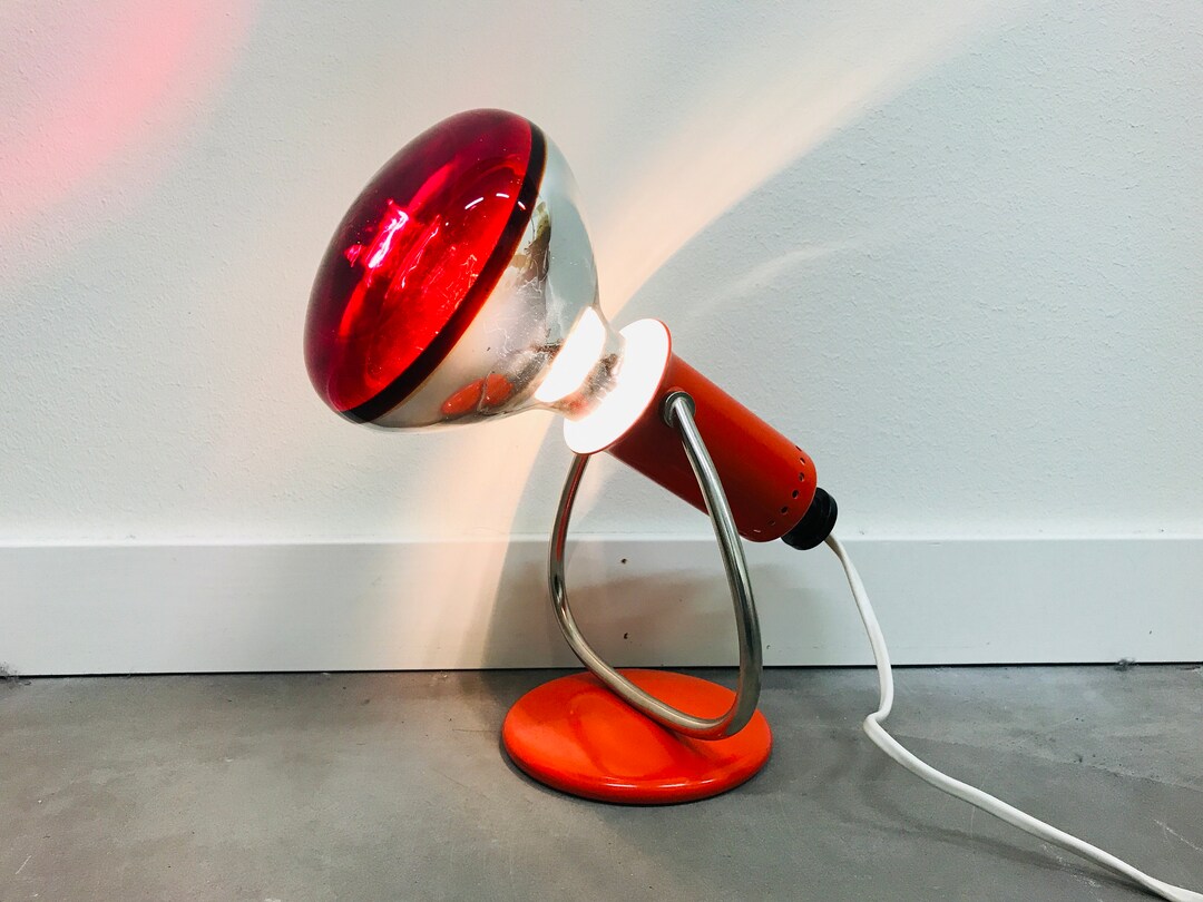 Vintage LUMA Type 53 Infrared Heat Lamp, Osram IR Bulb, Orange Metal ...