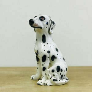 Vintage Ceramic Dalmatian Puppy Statue, Large Painted Terracotta ...