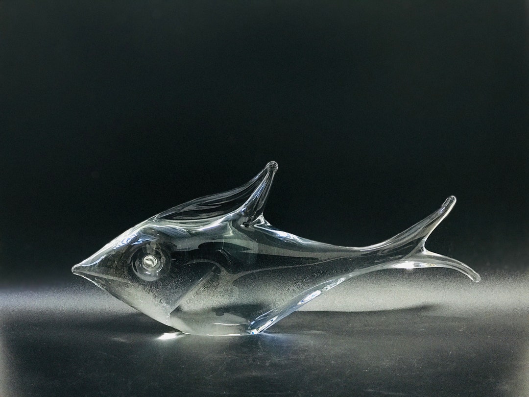Färe Marcolin, Large Glass Fish Figurine, Vintage Swedish Hand Made ...