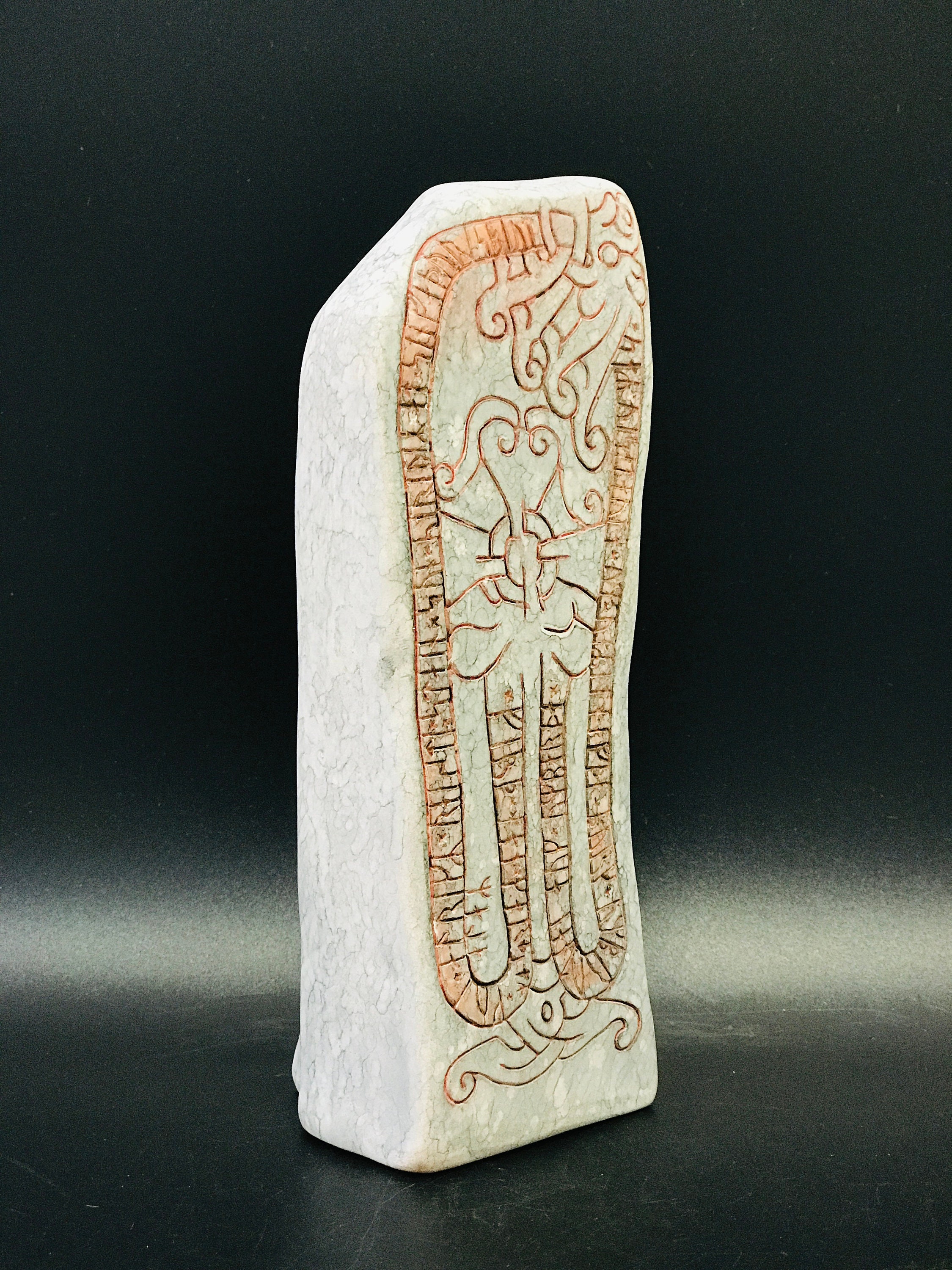 Ceramic Runestone Sculpture With Runic Inscription, Magnus Berg ...
