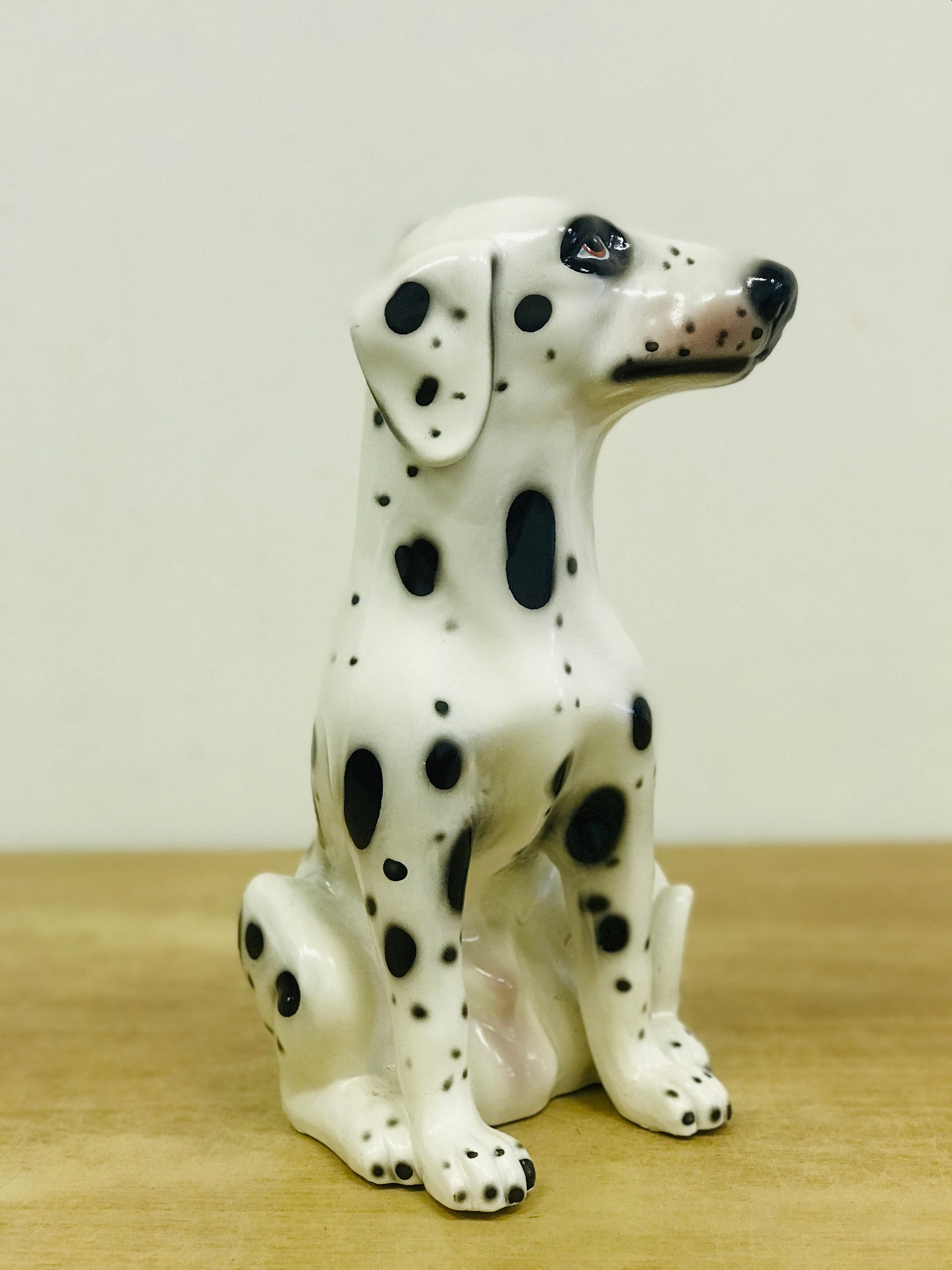 Vintage Ceramic Dalmatian Puppy Statue, Large Painted Terracotta ...