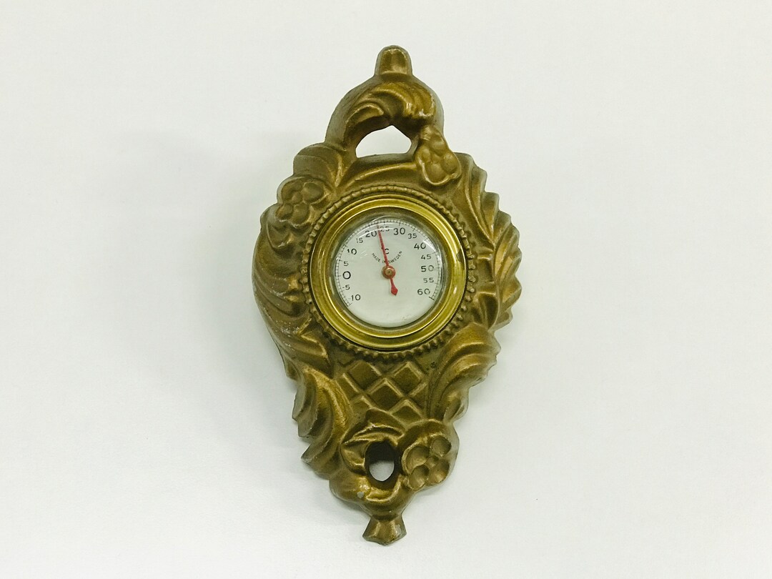Neo-baroque Style Thermometer, Gold Colored Cast Aluminum, Made in ...