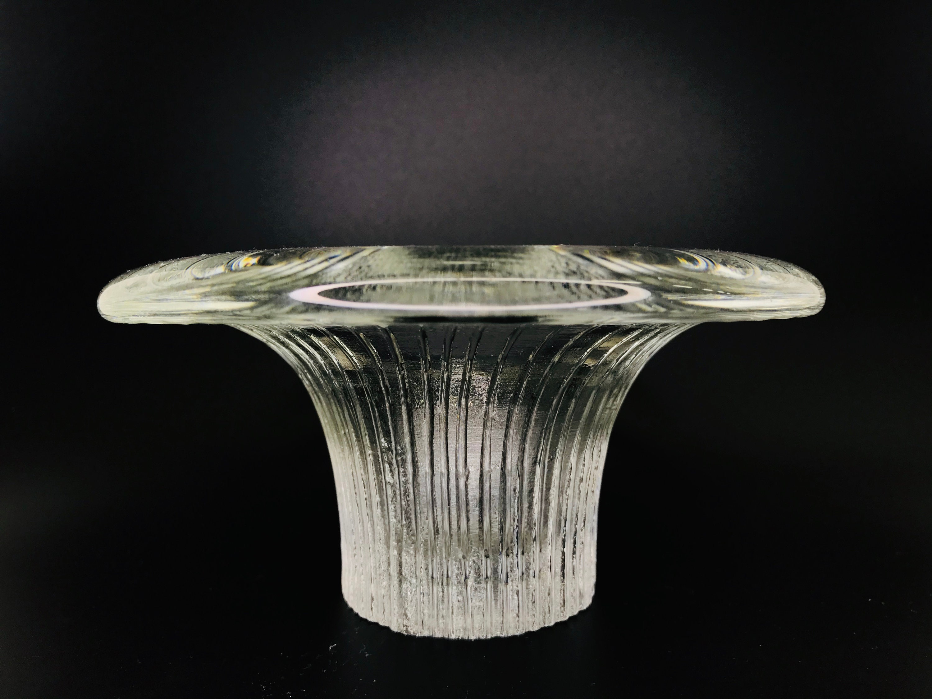 Mushroom Shape Glass Vase Pukeberg Flared Form Clear Glass - Etsy