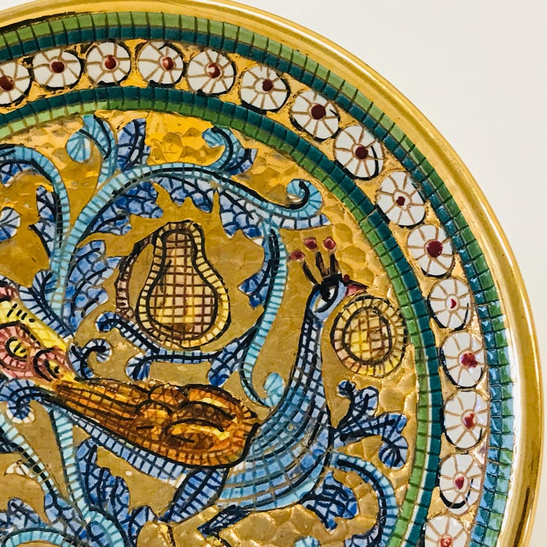Mario Sambuco, Italian Byzantine Style Mosaic Majolica Ceramic Plate ...